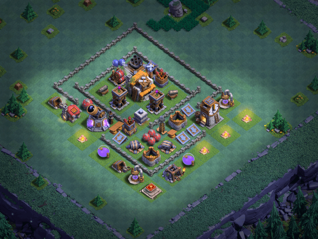 Best Builder Hall 5 Base Design Layout: “The Slant” | Clash for Dummies
