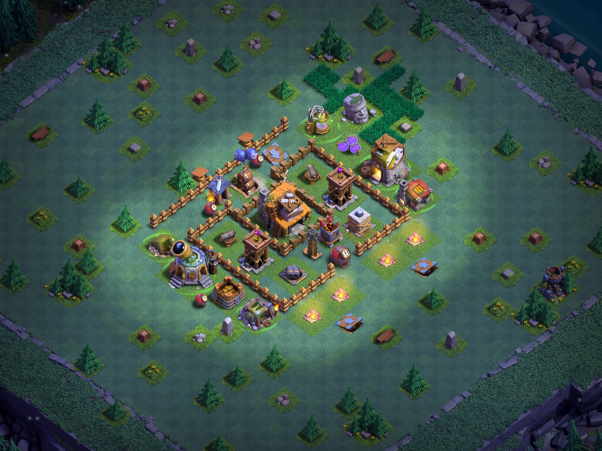 Best Builder Hall 4 Base Design Layout: Crosshairs | Clash for Dummies